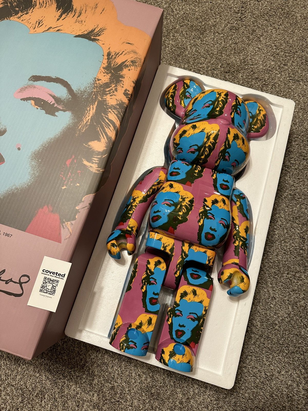 Medicom Bearbrick Bearbrick Andy Warhol Marilyn Monroe #2 1000% Figure ...