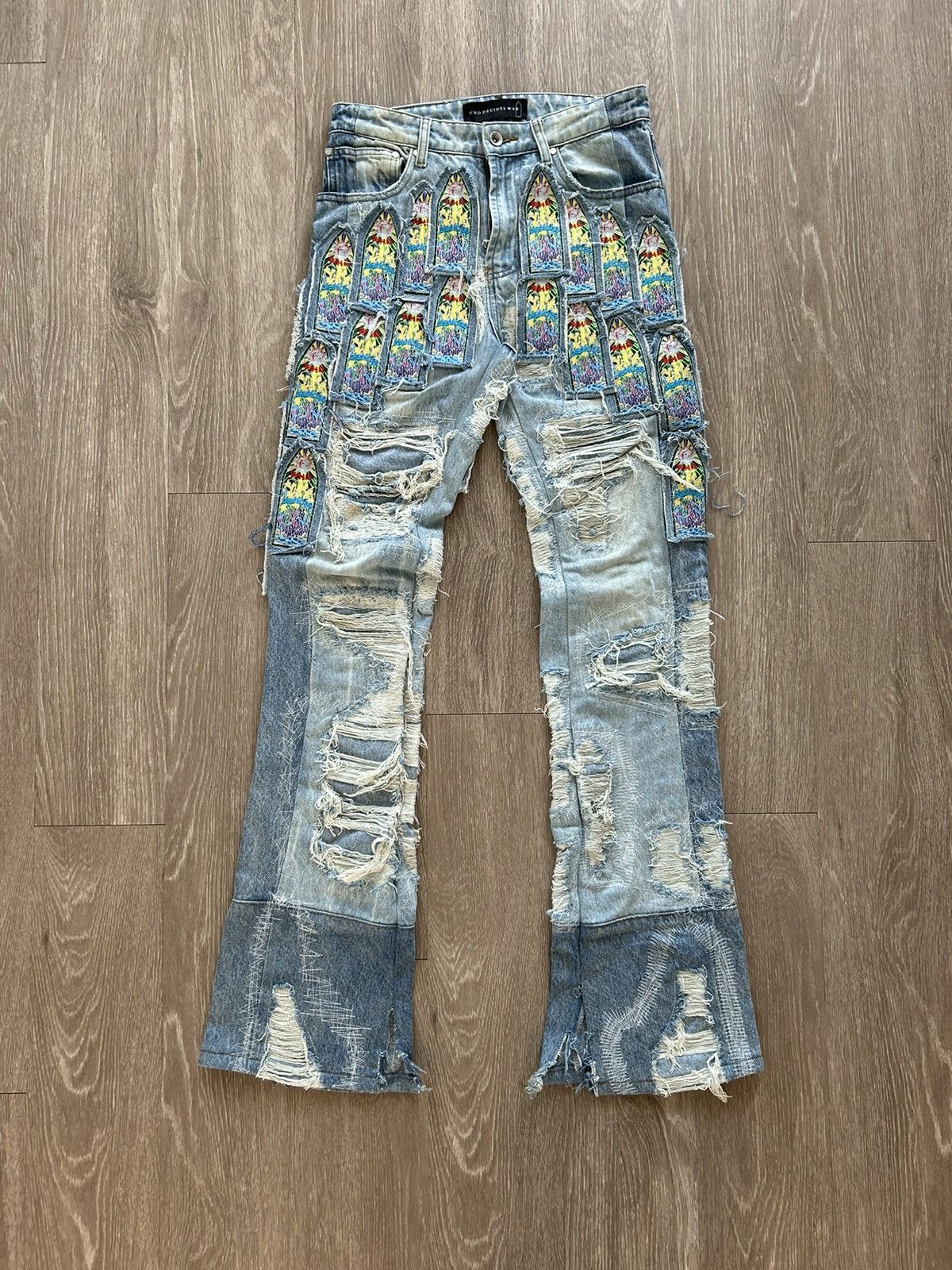 Who Decides War WDW Stain Glass Patch Flare “Coliseum Fusion” Denim ...