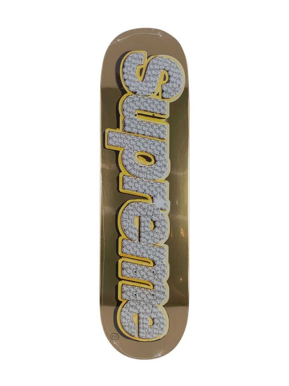 Supreme Bling Box Logo Gold Edition Skate deck Skateboard - SS22 | Grailed