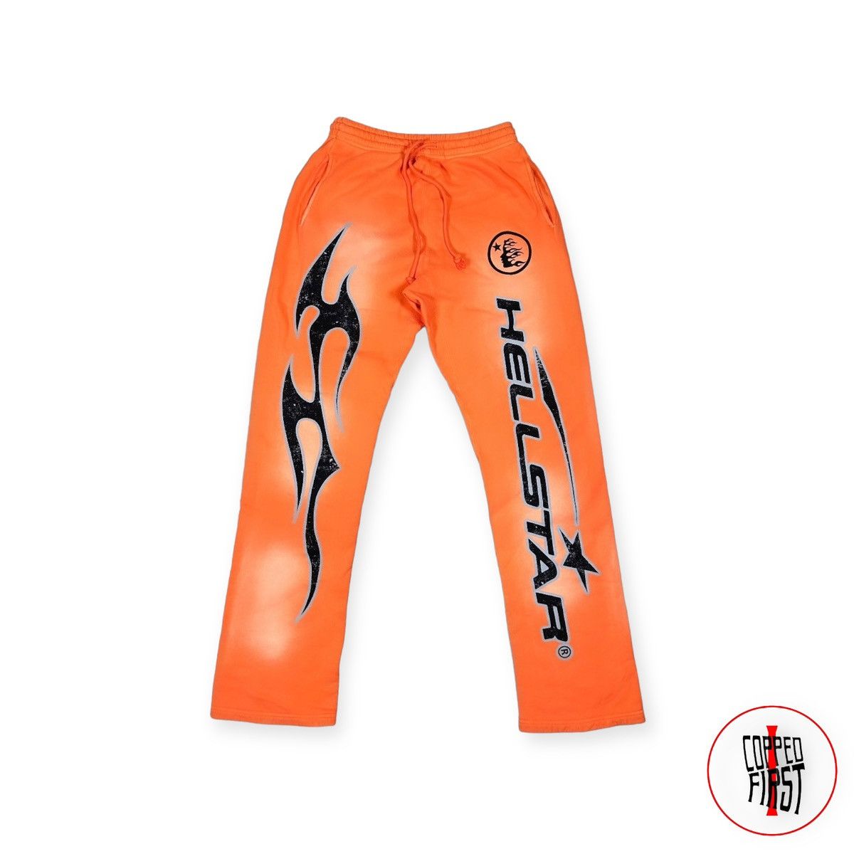 HELLSTAR FIRE ORANGE FLARE BOTTOM SWEATPANTS | Grailed