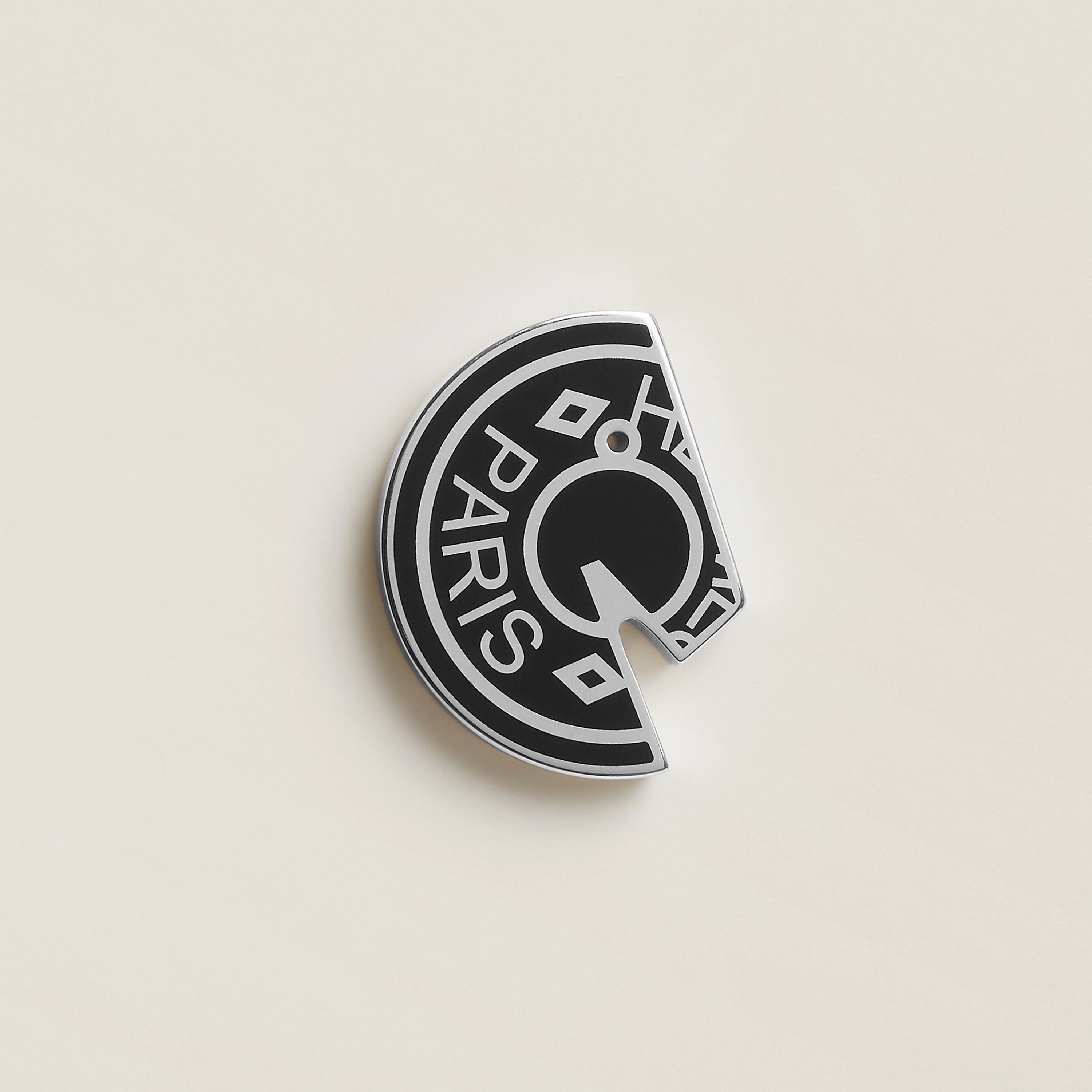 Hermes HERMES PIN SILVER GOLD MONOGRAM H LOGO METAL H077327FP03 | Grailed