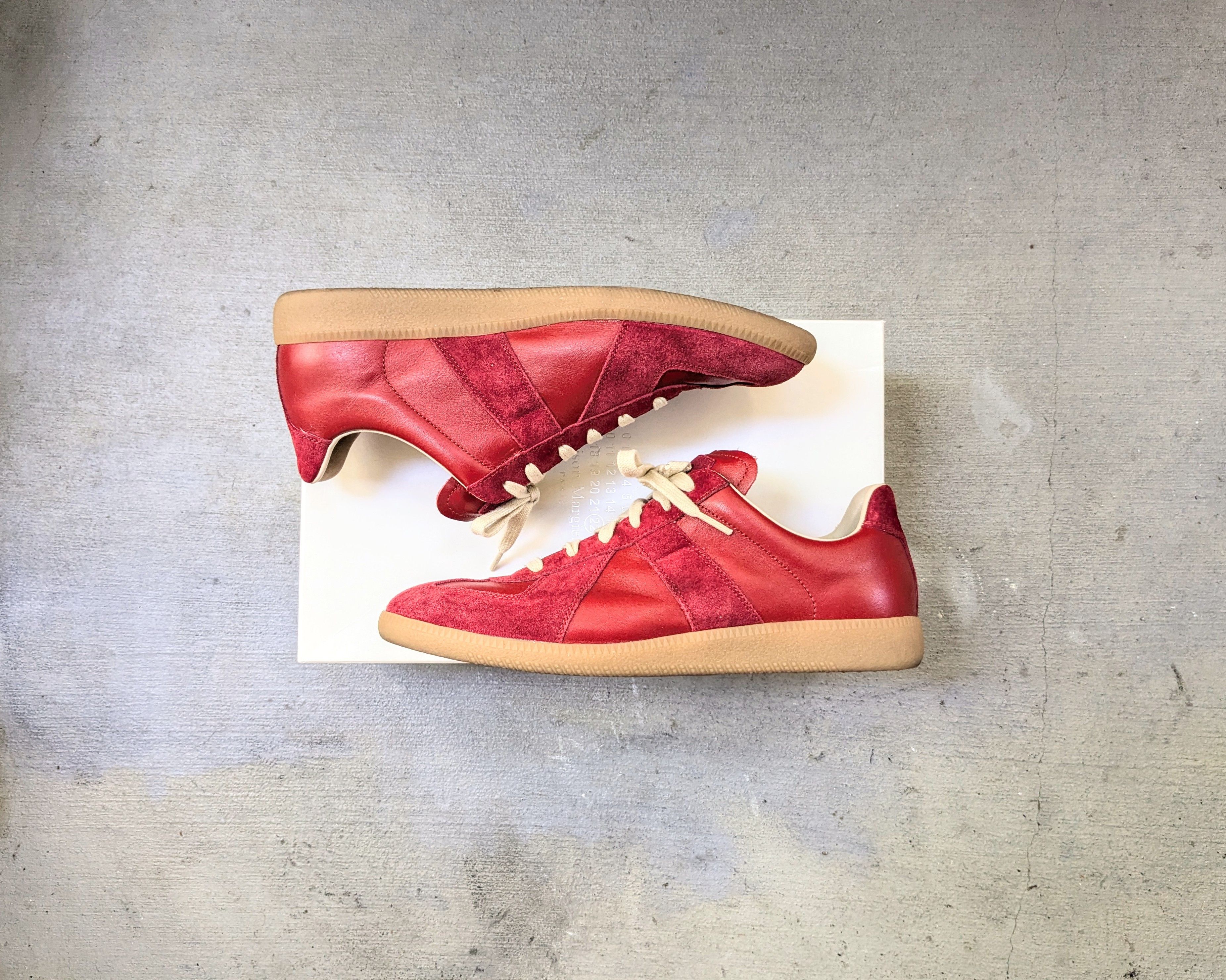 Maison Margiela × Rare Maison Margiela GAT Replica Red 10 43 Low Top ...