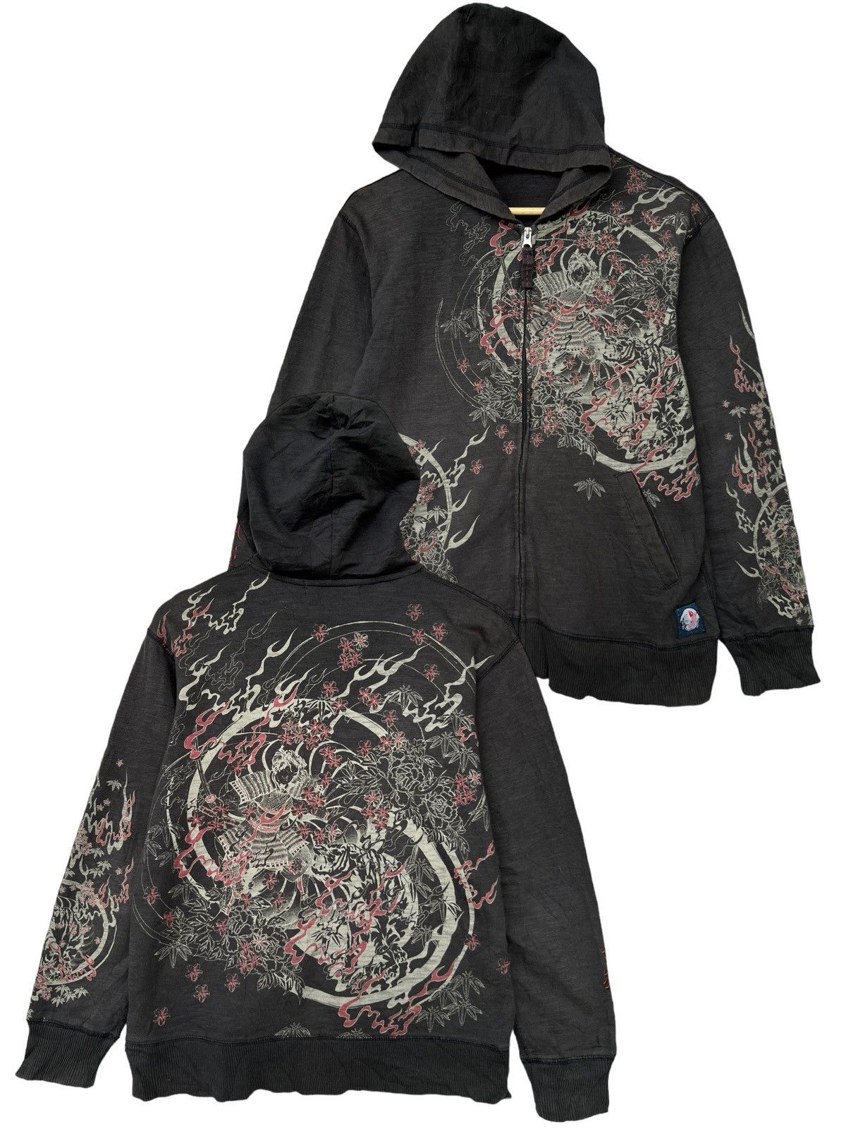 Japanese Brand × Unsound Rags Rare💥 Sukajan Samurai Zip Up Hoodies ...