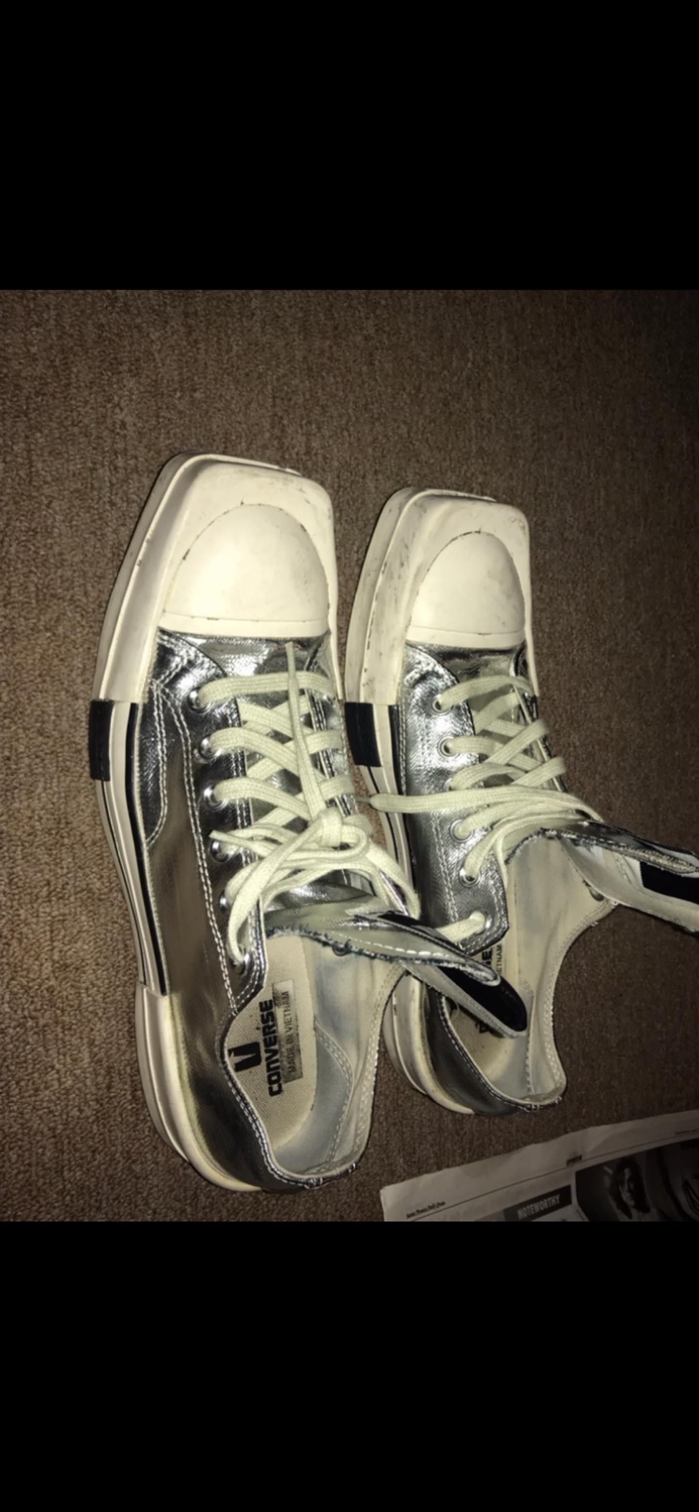 Rick Owens Rick Owens dark Shadow Converse Chuck Taylor silver shoes ...