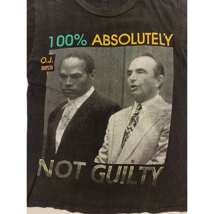 Vintage Vintage 90s OJ Simpson Rap Tee 100% Absolutely Not Guilty M ...