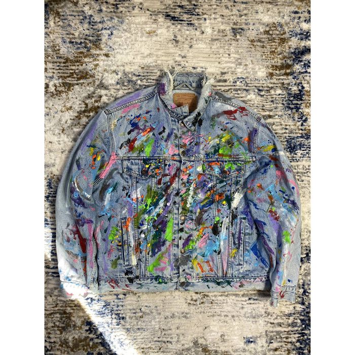 Vintage POLLOCK LEVIS PAINTED VINTAGE TRUCKER JACKET | Grailed