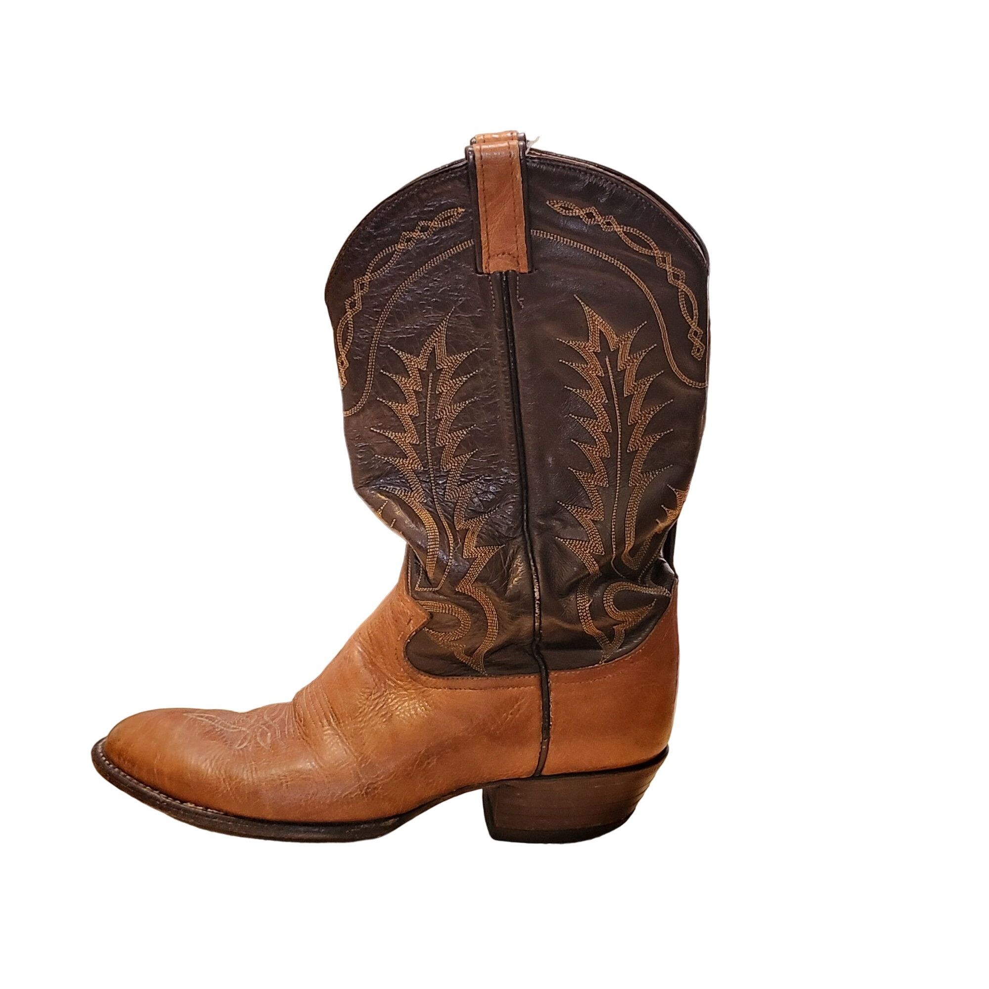 Tony Lama Tony Lama 6531 Cowboy Boots Men Sz 9 T Bullhide Leather Shru ...