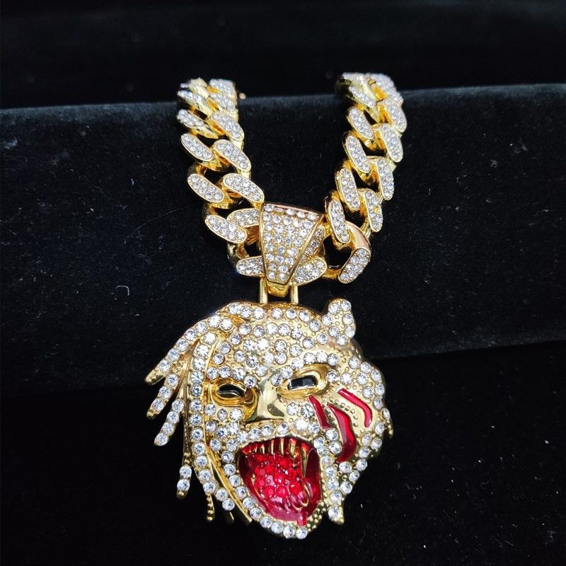 Chain × Cuban Link Chain × Jewelry 🧊 Iced Out 🧊 Crazy Gold Pendant ...