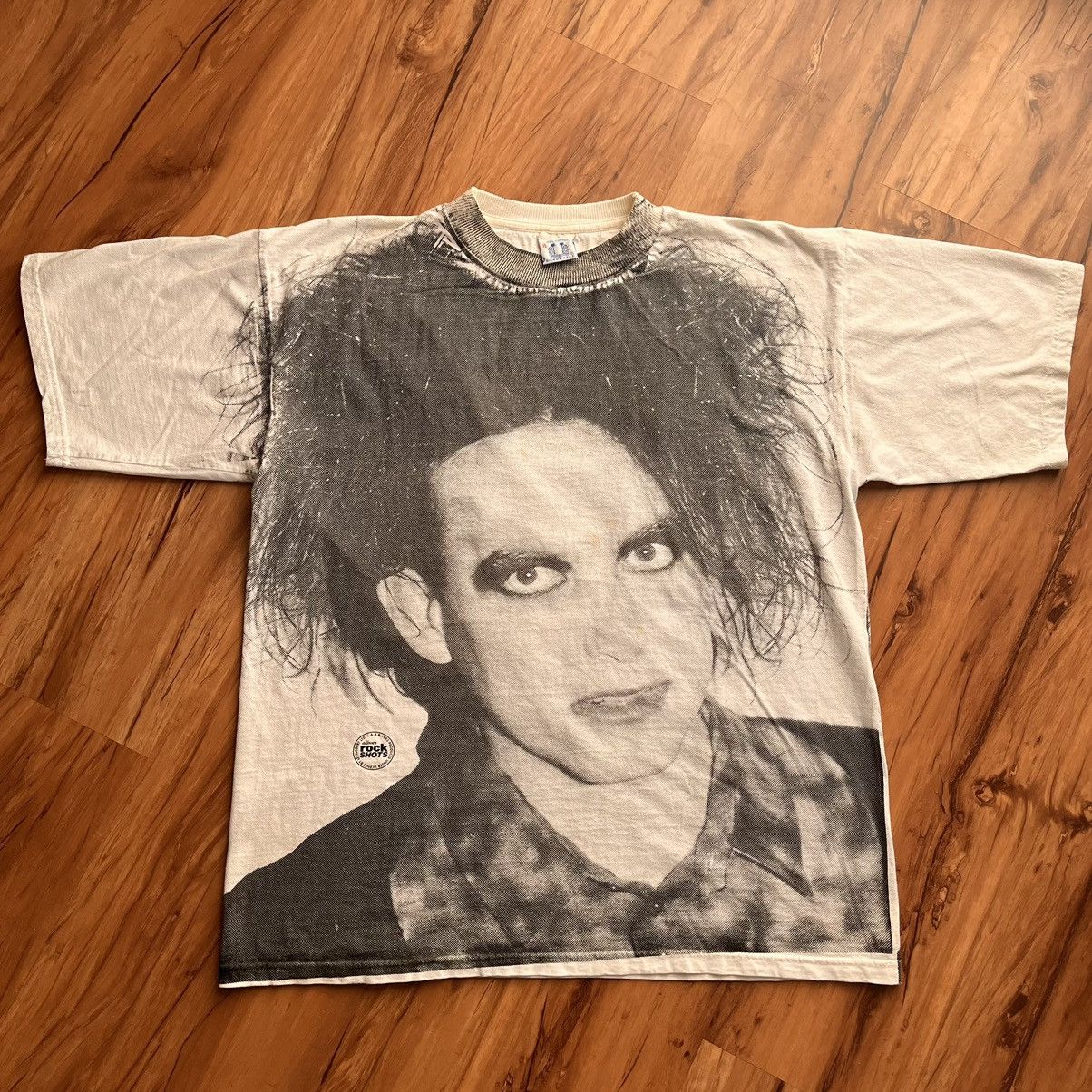 Vintage Crazy 90s Rare The Cure Robert Smith Rock Shots AOP Band Tee ...