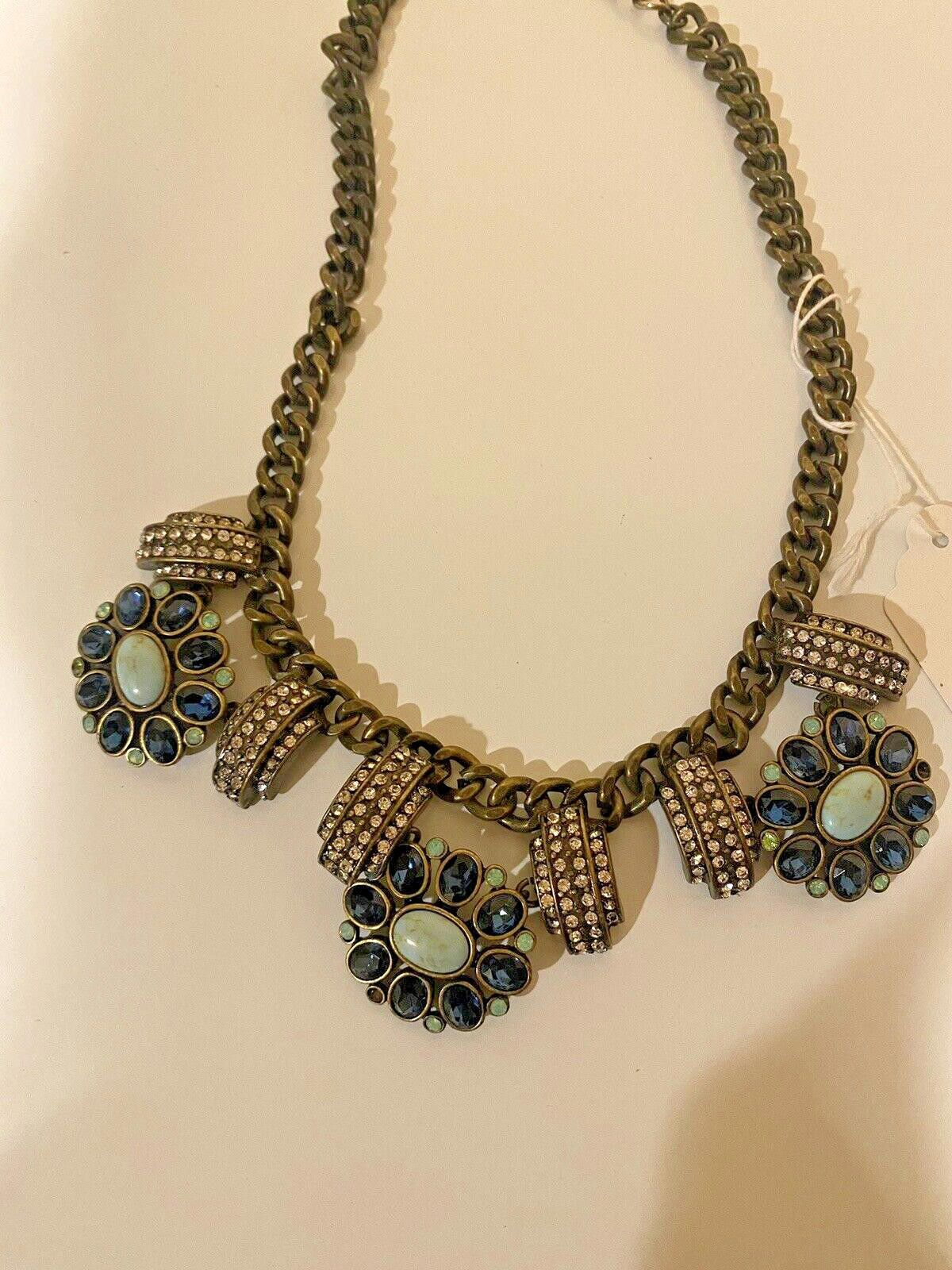 Designer Vintage flower stone necklace costume jewelry | Grailed
