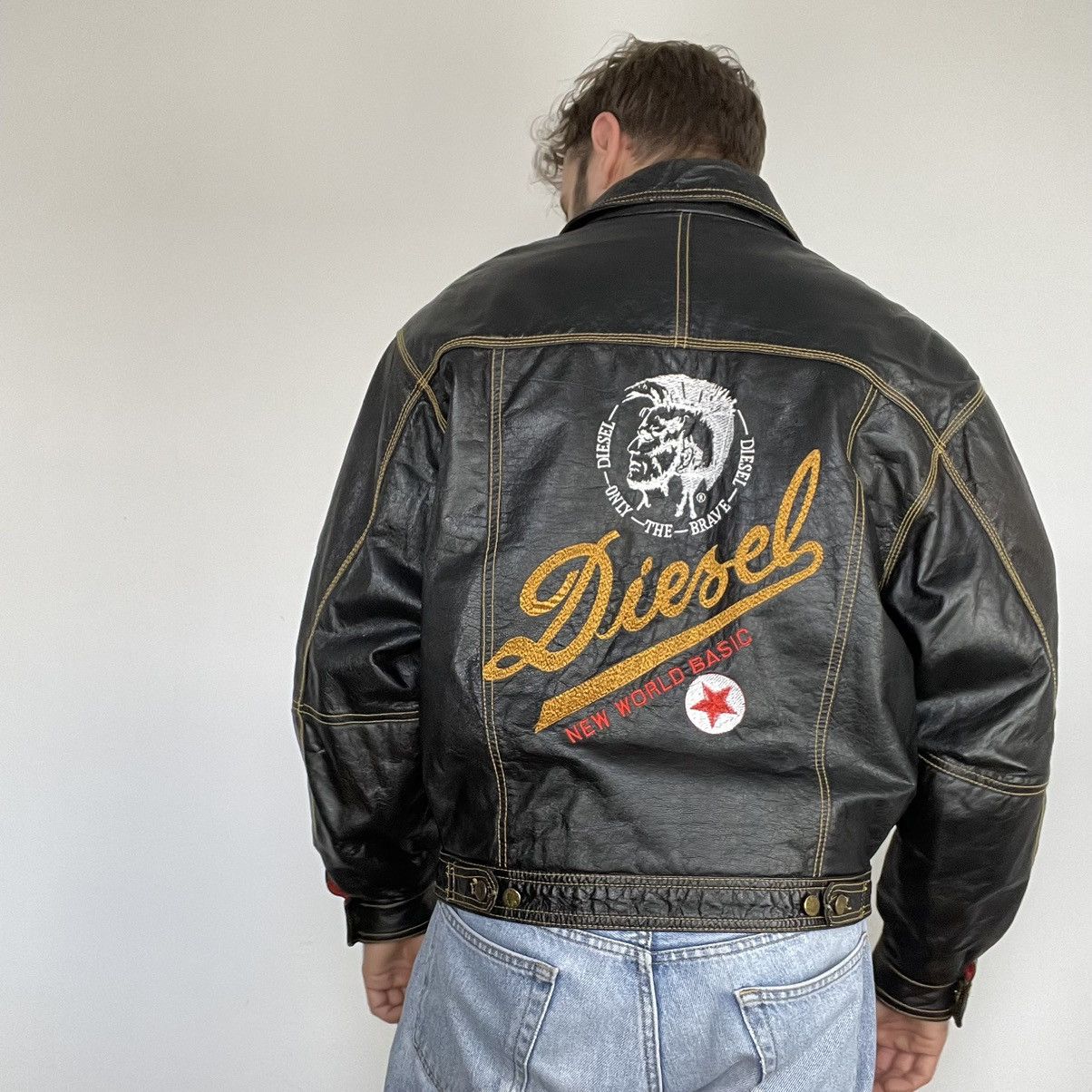 Diesel 💥90’s Vintage Rare Diesel Leather Bomber Jacket | Grailed