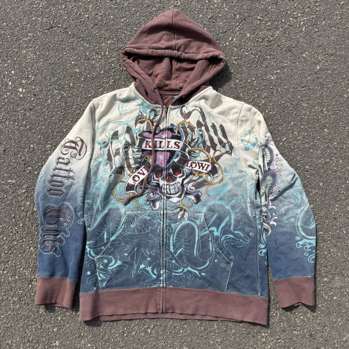 Affliction × Ed Hardy × Vintage vintage y2k ed hardy skeleton japanese ...