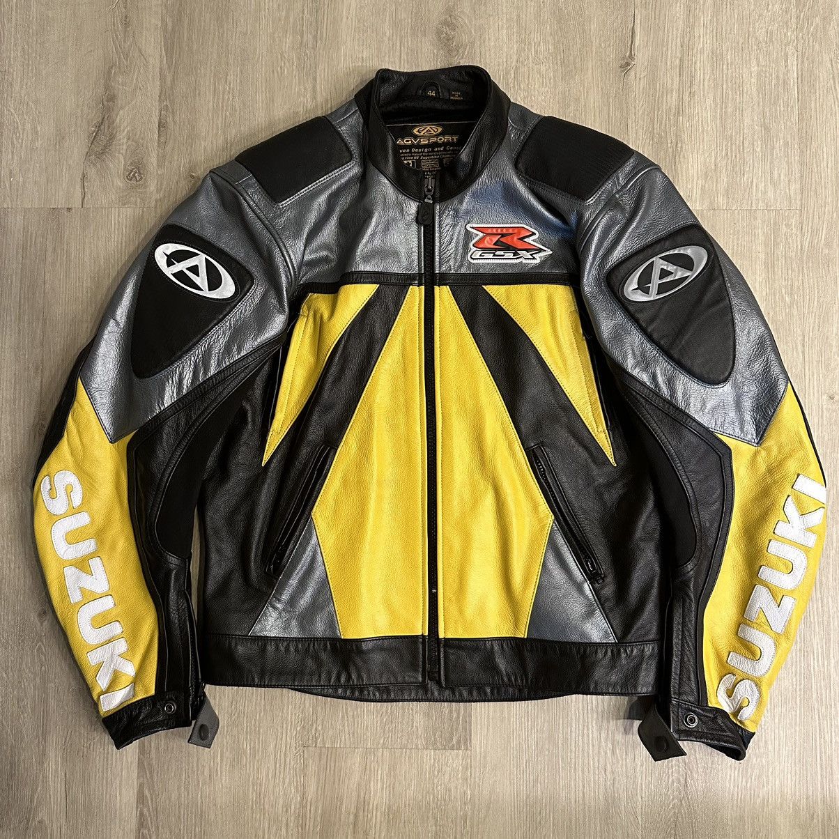 Genuine Leather × Vintage Suzuki AGV Sport Genuine Leather Motorcycle ...