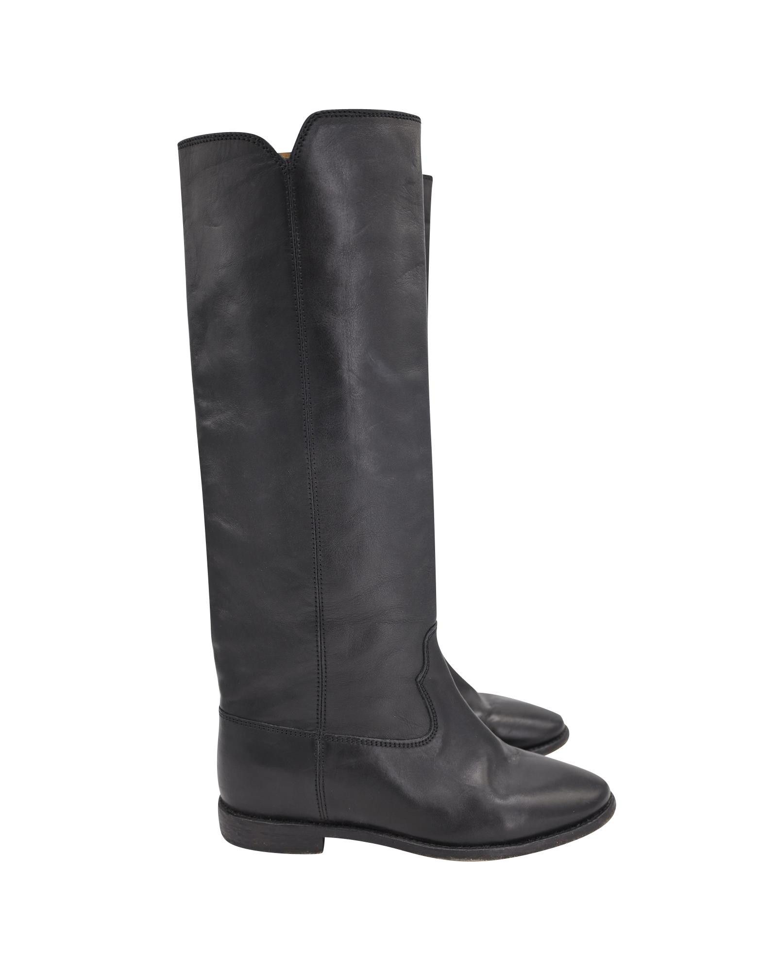 Isabel Marant Isabel Marant Chess Knee-high Boots in Black Leather ...