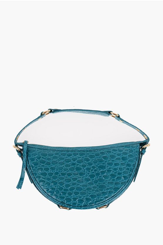 By Far Crocodile Effect Leather GIB Hobo Bag with Golden Details | Grailed