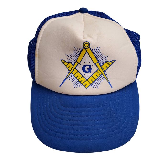 Vintage Freemason Masonic Snapback Trucker Hat Cap Blue & White | Grailed