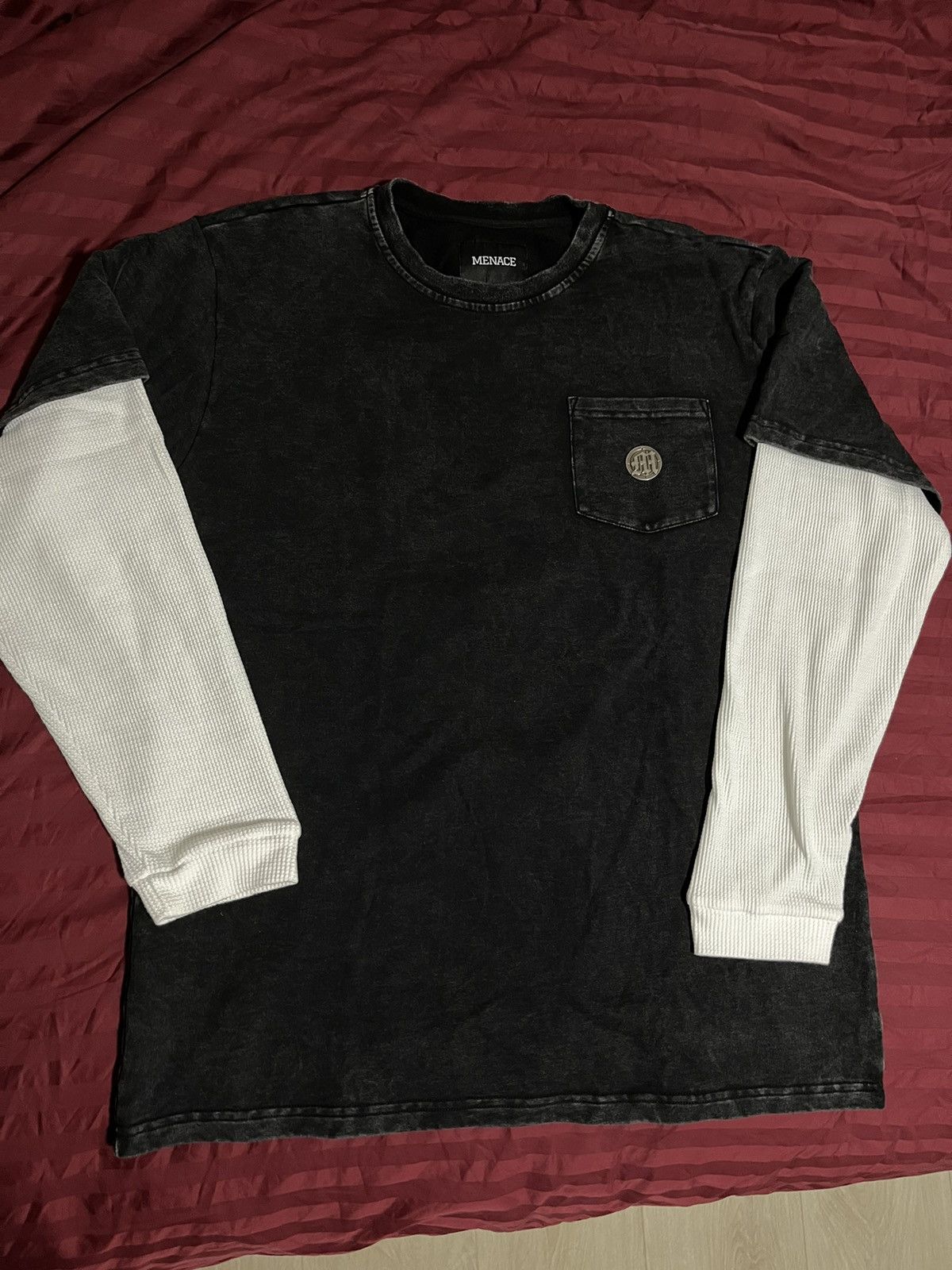 Menace Menace Embossed Logo Waffle Knit Shirt | Grailed