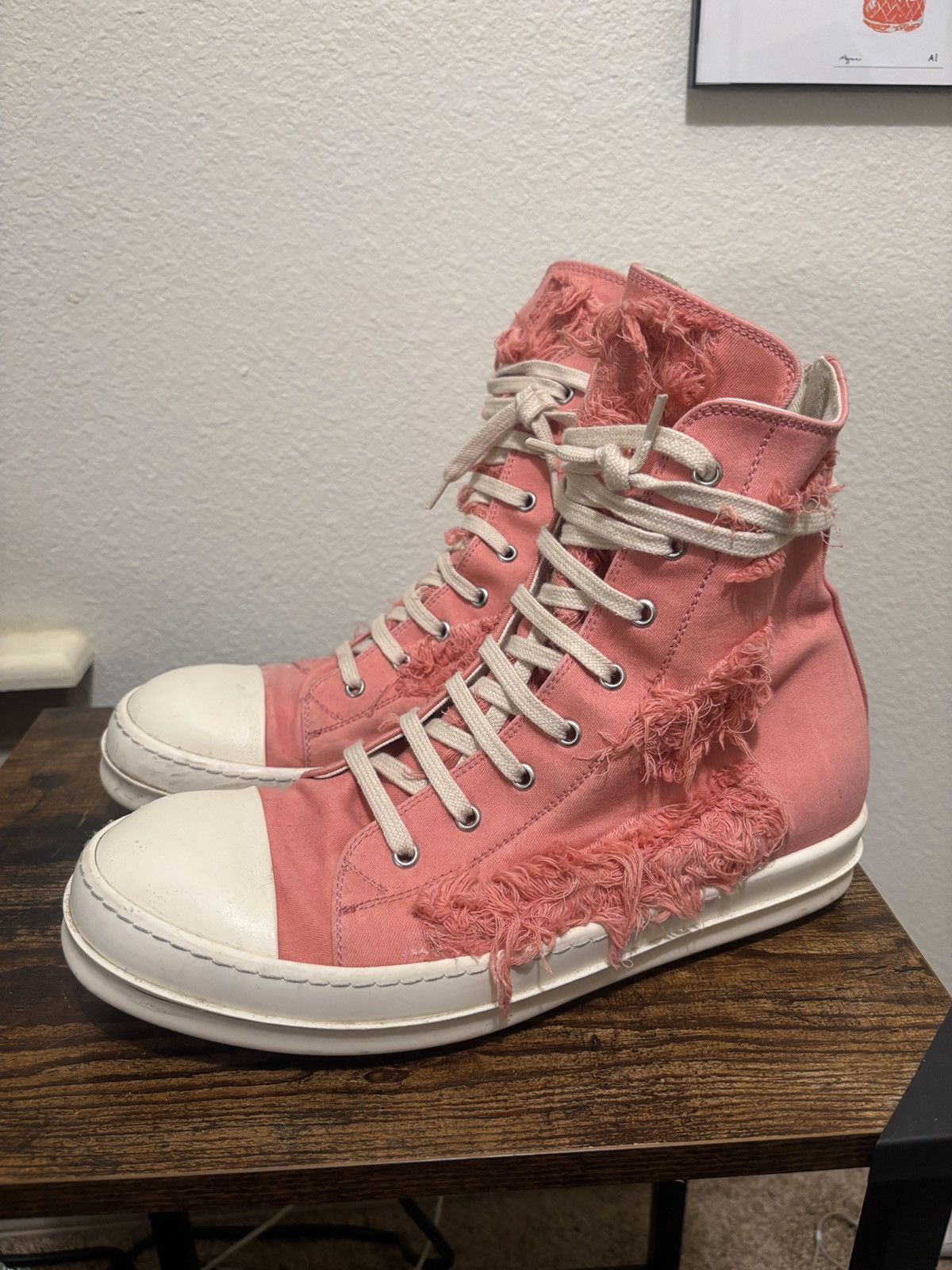 Rick Owens Drkshdw Rick Owens Pink “Slashed” Ramones - Size 10.5 | Grailed