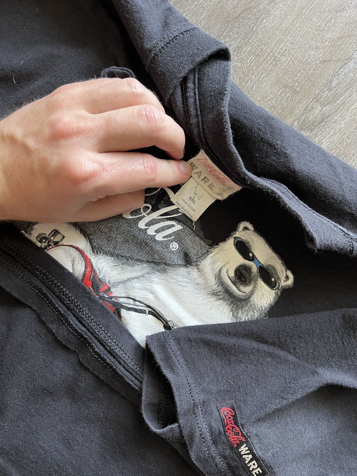 Vintage Vintage coca-cola x Harley Davidson polar bear baggy t shirt | Grailed