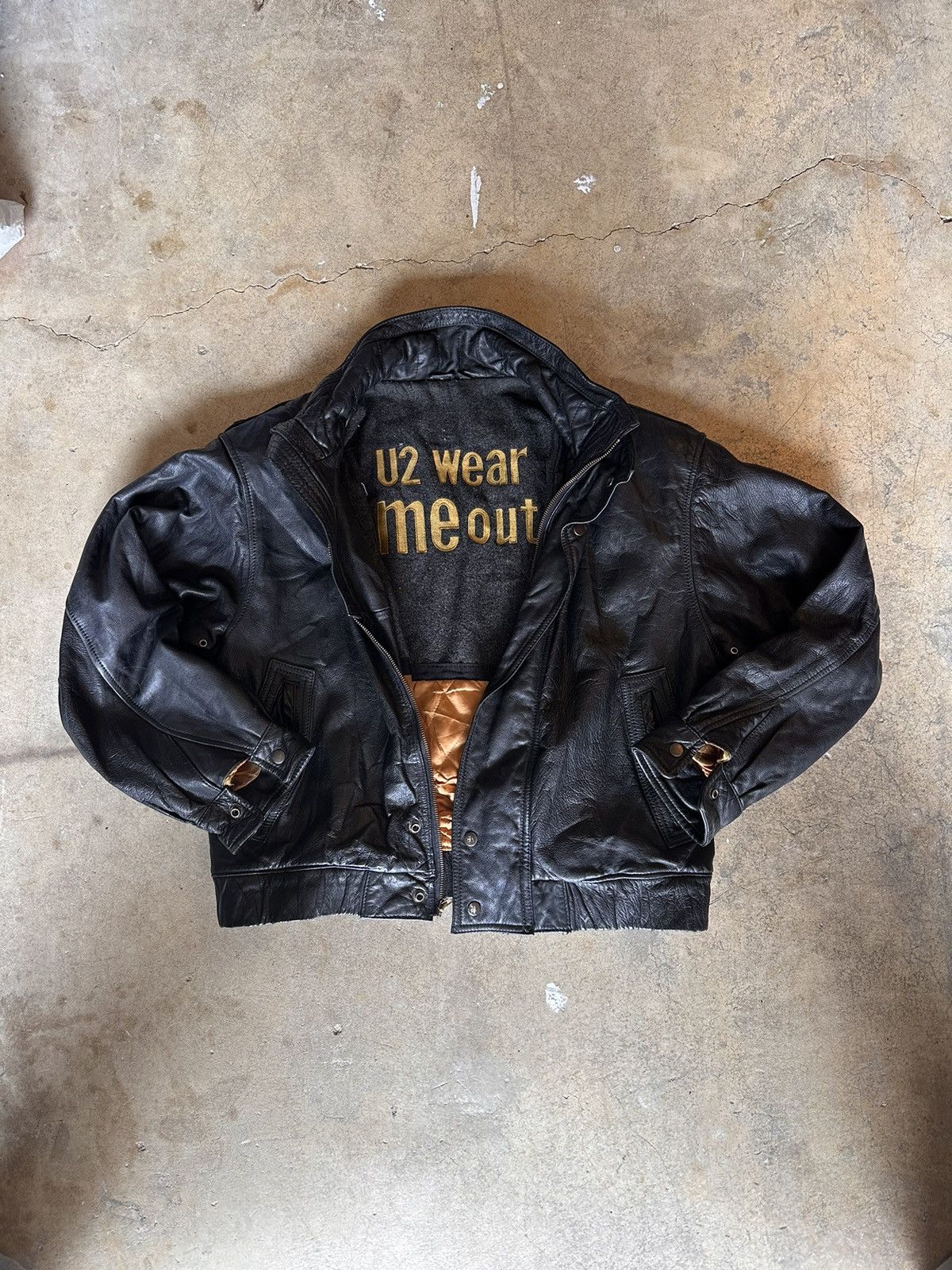 Band Tees × Vintage U2 Wear Me Out! Leather Jacket | Grailed