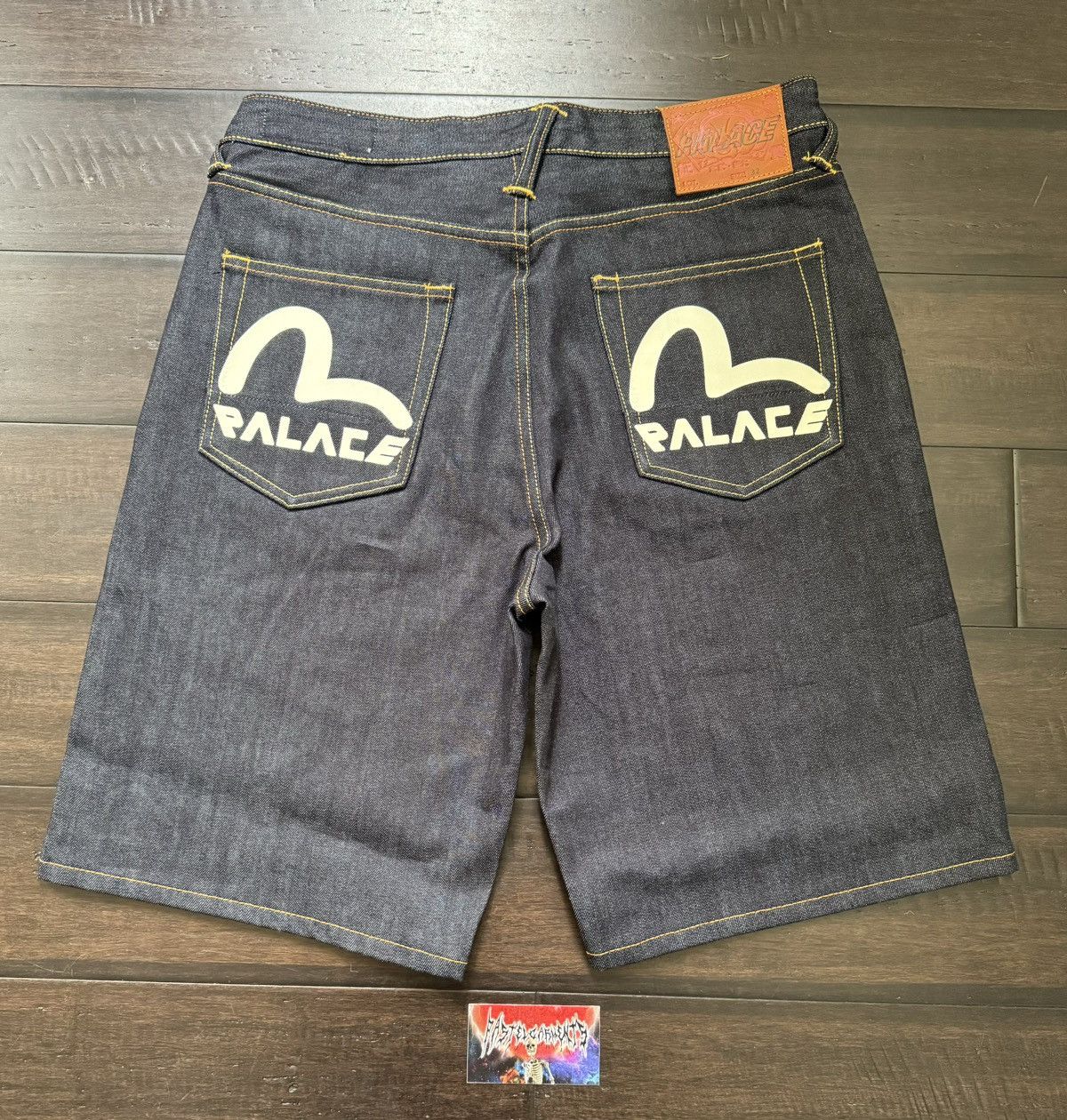 Evisu × Palace × Vintage Palace Evisu Selvedge Long Denim Short Raw ...