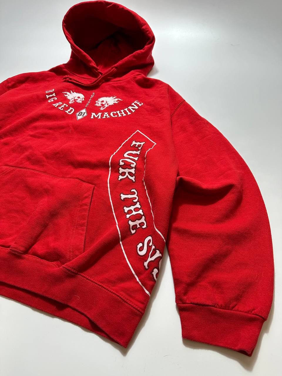 Vintage Vintage Big Red Machine Support Hells Angels Skull Hoodie | Grailed