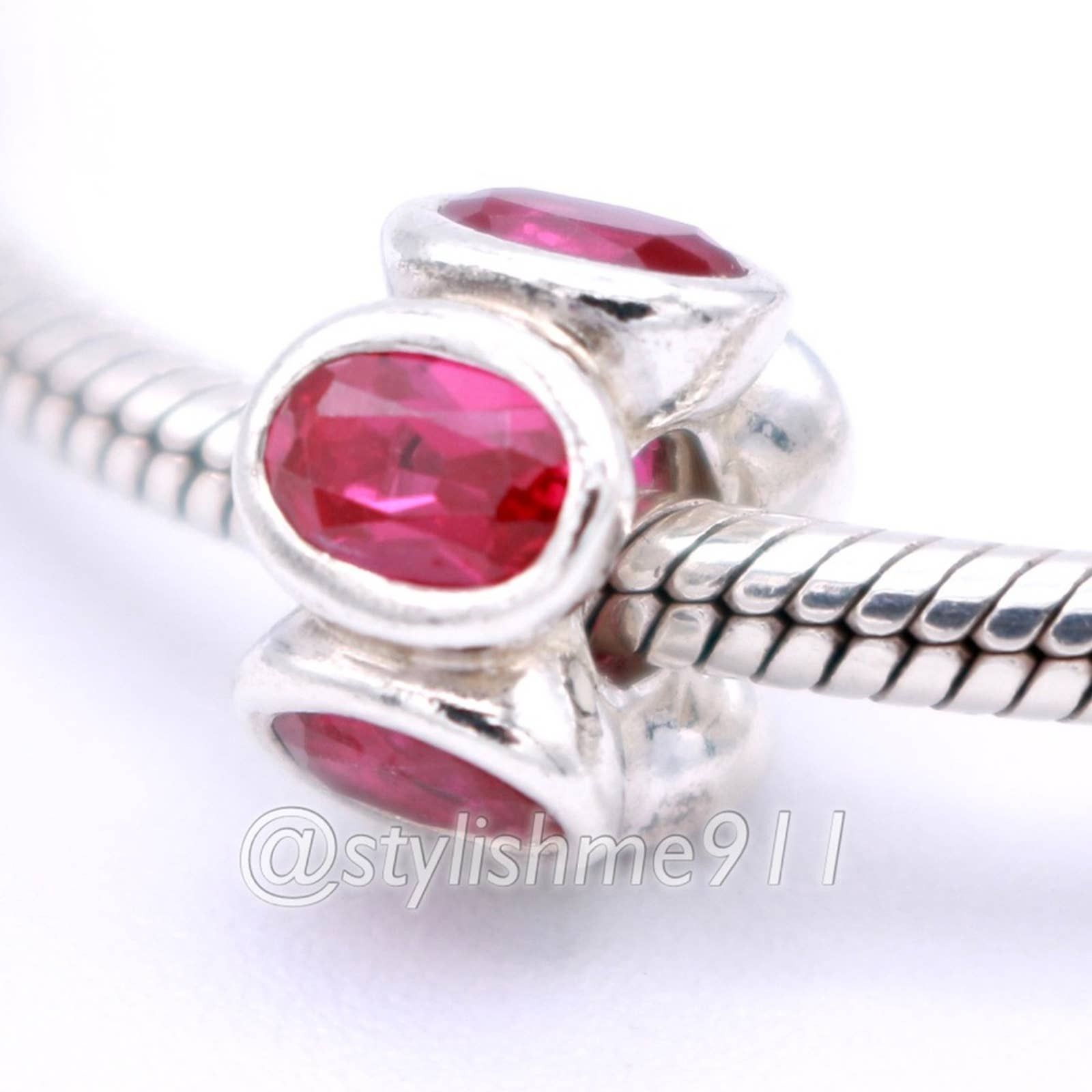 pandora Authentic PANDORA Ruby Red Oval Lights Charm | Grailed