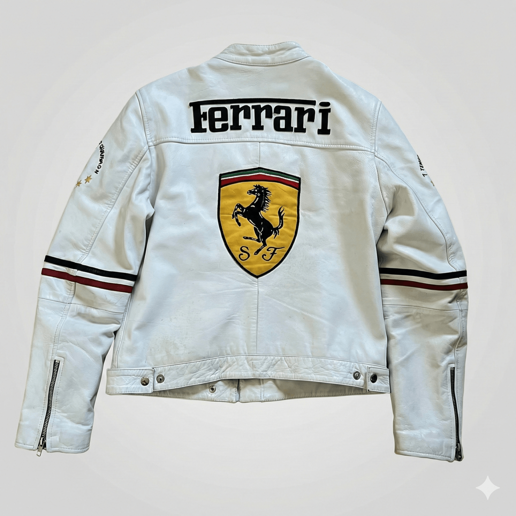Ferrari Vintage Ferrari Michael Schumacher F1 Leather Racing Jacket ...