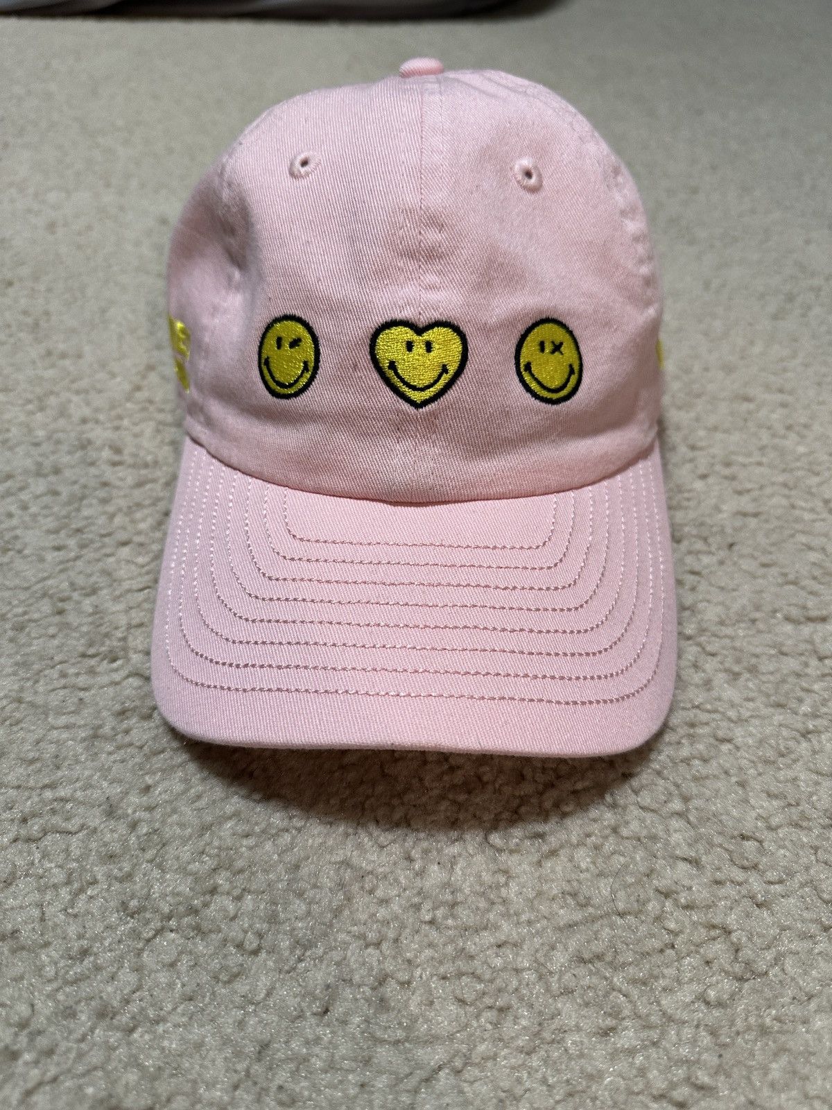New Era Smiley World x New Era Pink Strap back Hat O/S | Grailed