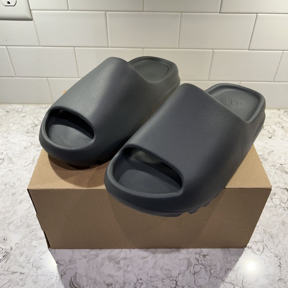 Adidas × Kanye West YEEZY SLIDE SLATE GREY | Grailed