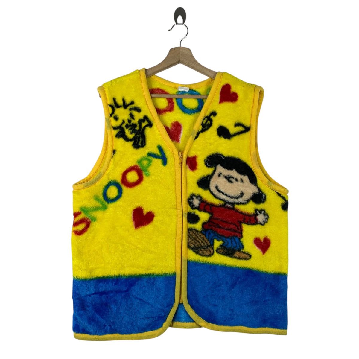 Peanuts PEANUTS SNOOPY Cartoon Big Logo Fleece Vest Jacket Sleeveles ...