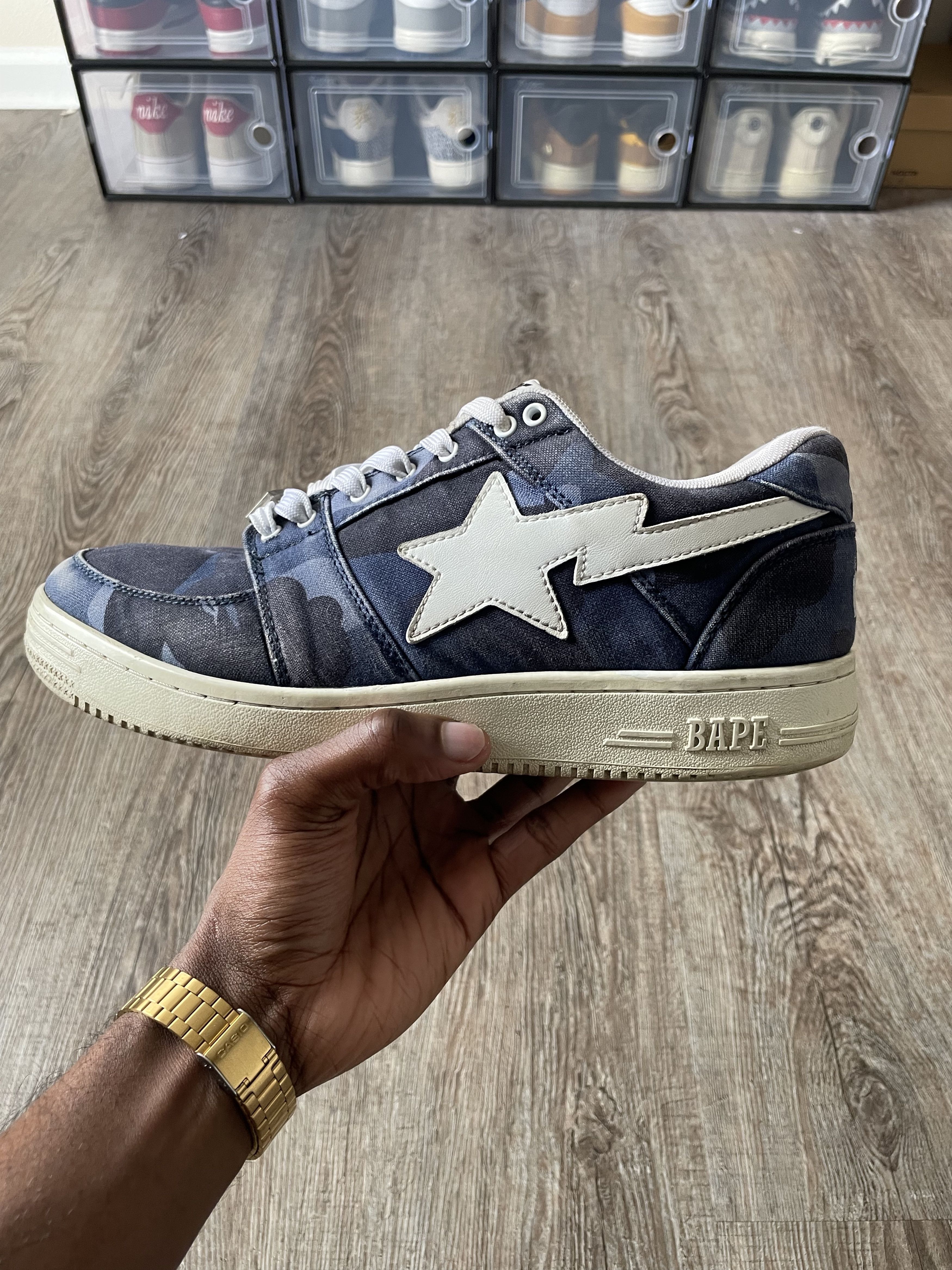 Bape BAPE Bapesta Low “Navy Camo” | Grailed