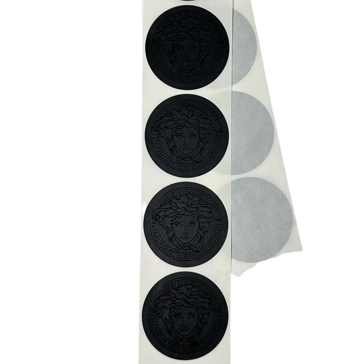 Designer × Versace Versace Medusa Head Black Round Embossed Sticker ...