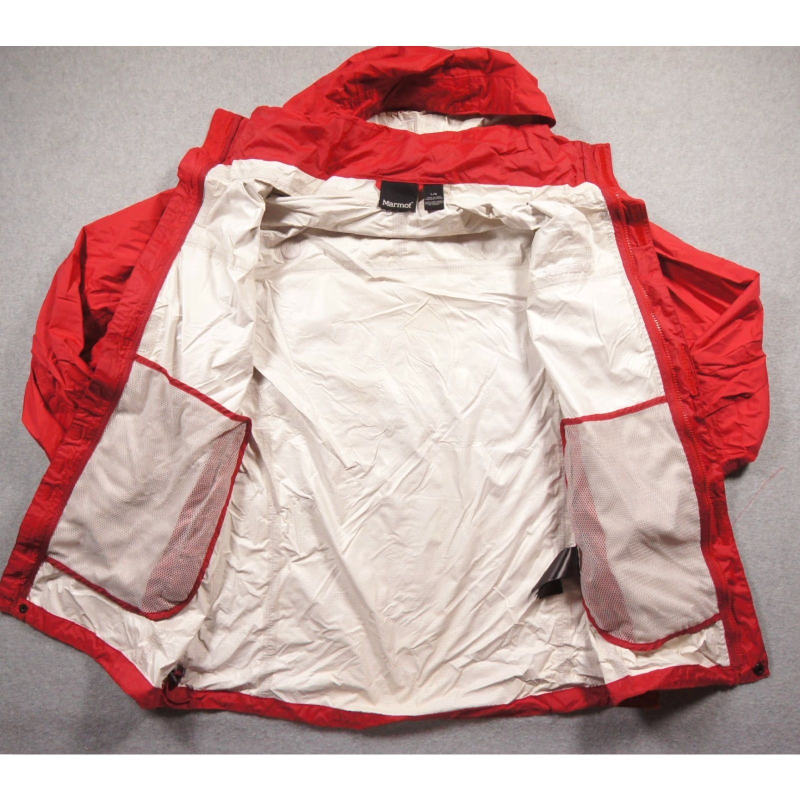 Marmot Marmot Lightweight Hooded Windbreaker Jacket Mens Large Red Full ...