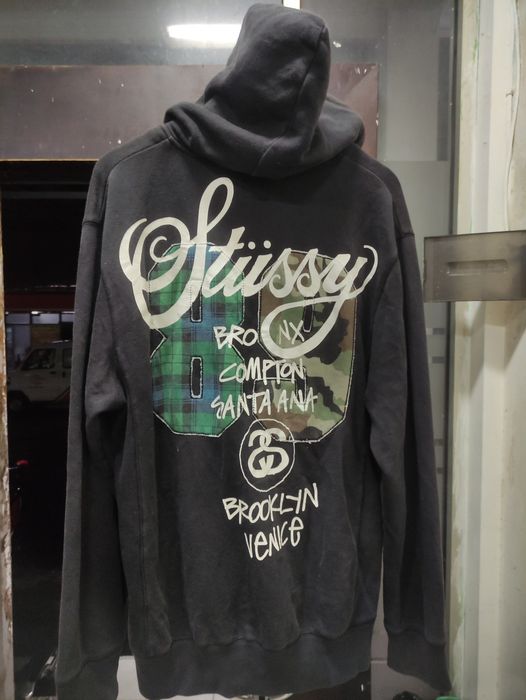 Vintage Stussy Hoodie big logo | Grailed