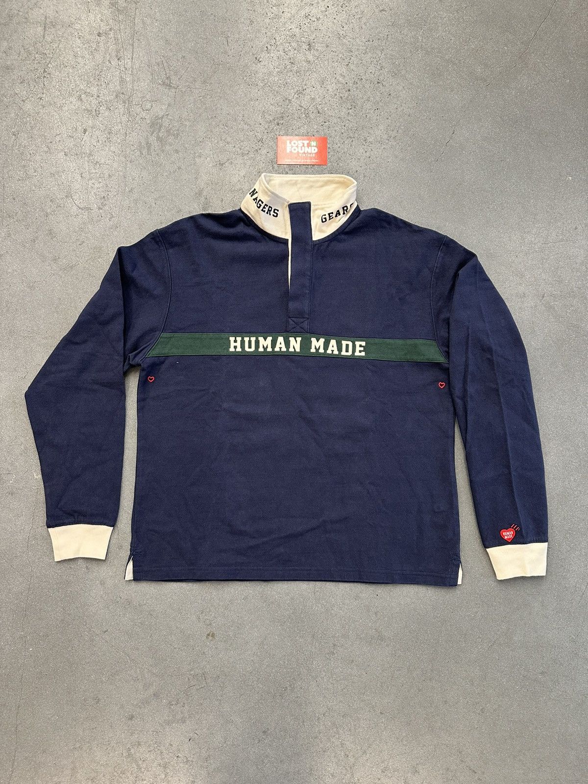 Human Made FW22 Human Made Rugby Long Sleeve Spell Out Shirt | Grailed
