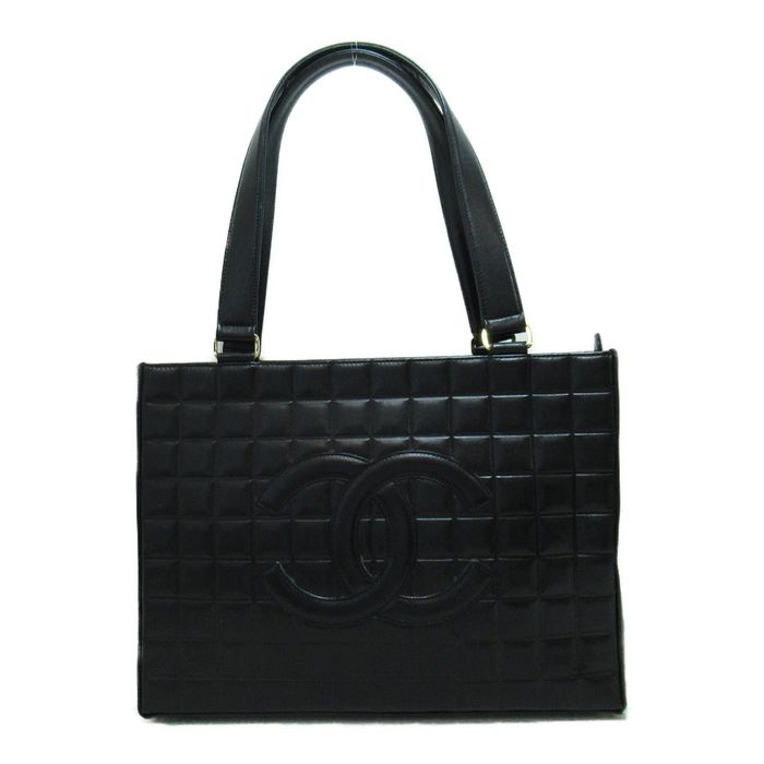 Chanel CHANEL Choco Bar Tote Bag Black Lambskin [sheep leather] | Grailed