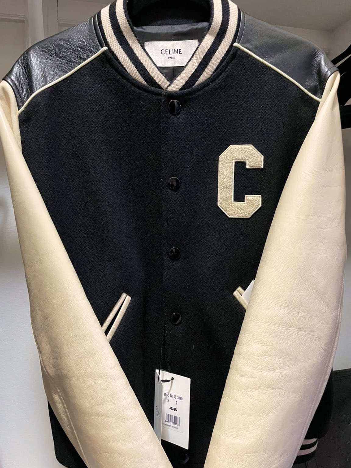 Celine × Hedi Slimane Celine Teddy Jacket Letterman | Grailed