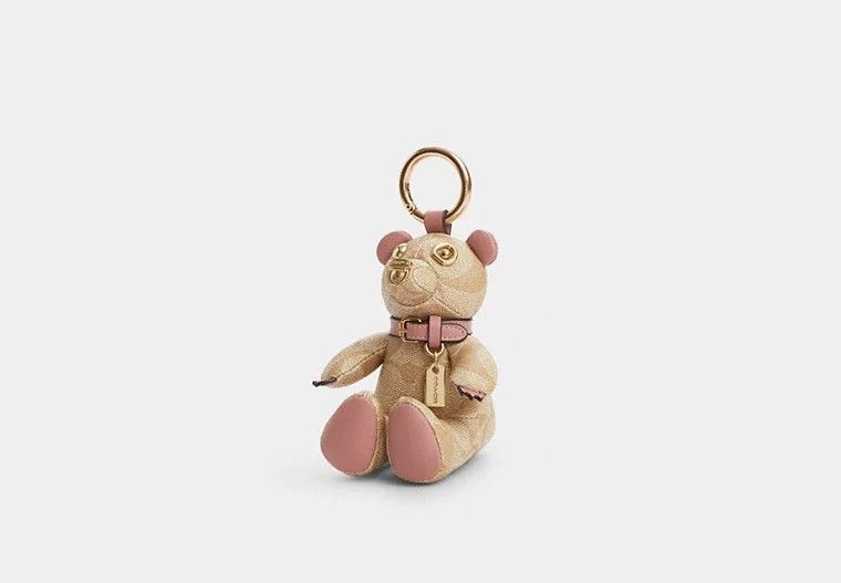 Coach coach Bear Bag Charm In Signature Canvas With Hear cq756t | Grailed