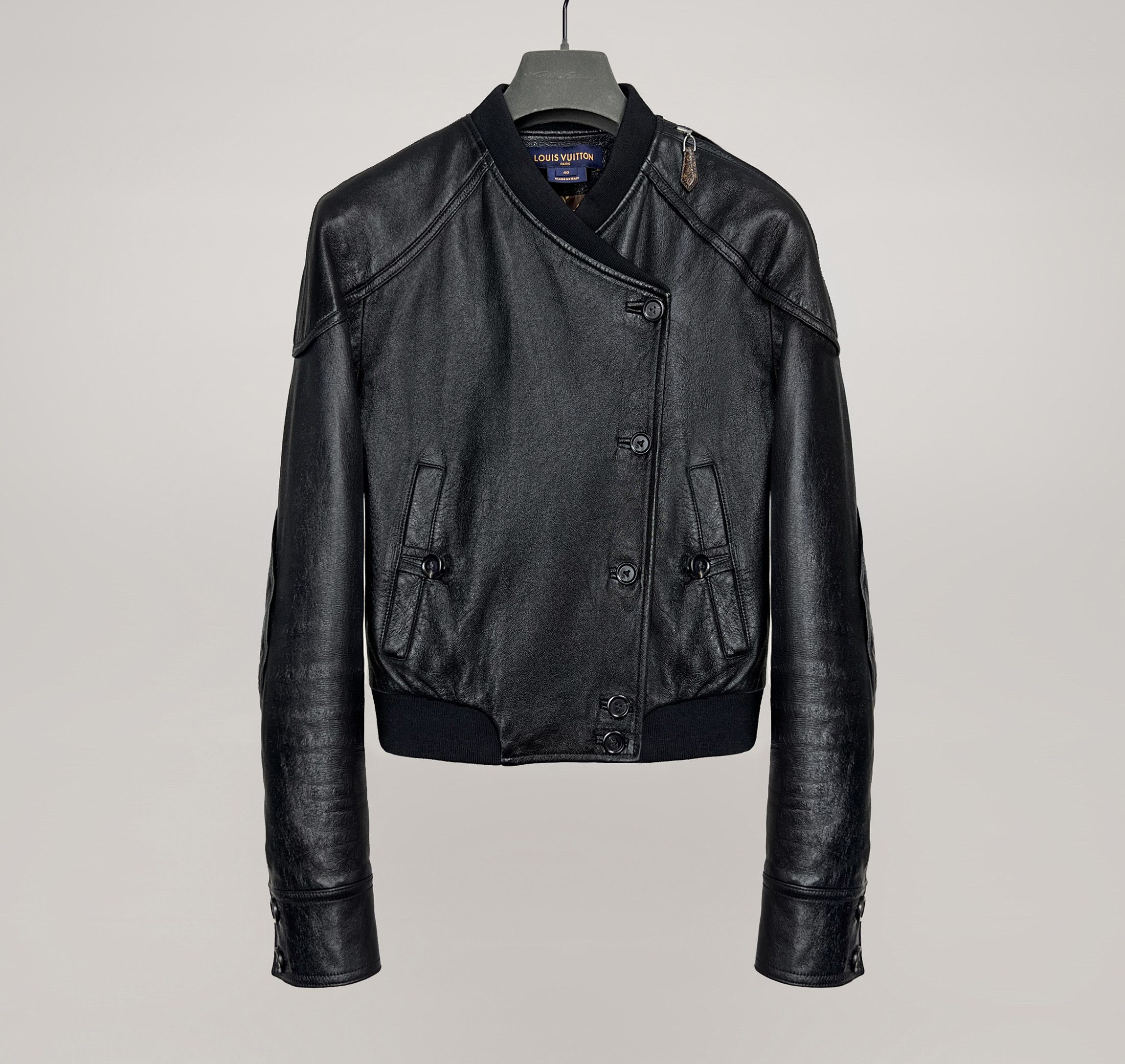 Louis Vuitton PATENT LAMB LEATHER MONOGRAM BOMBER JACKET, RUNWAY, LOGO ...
