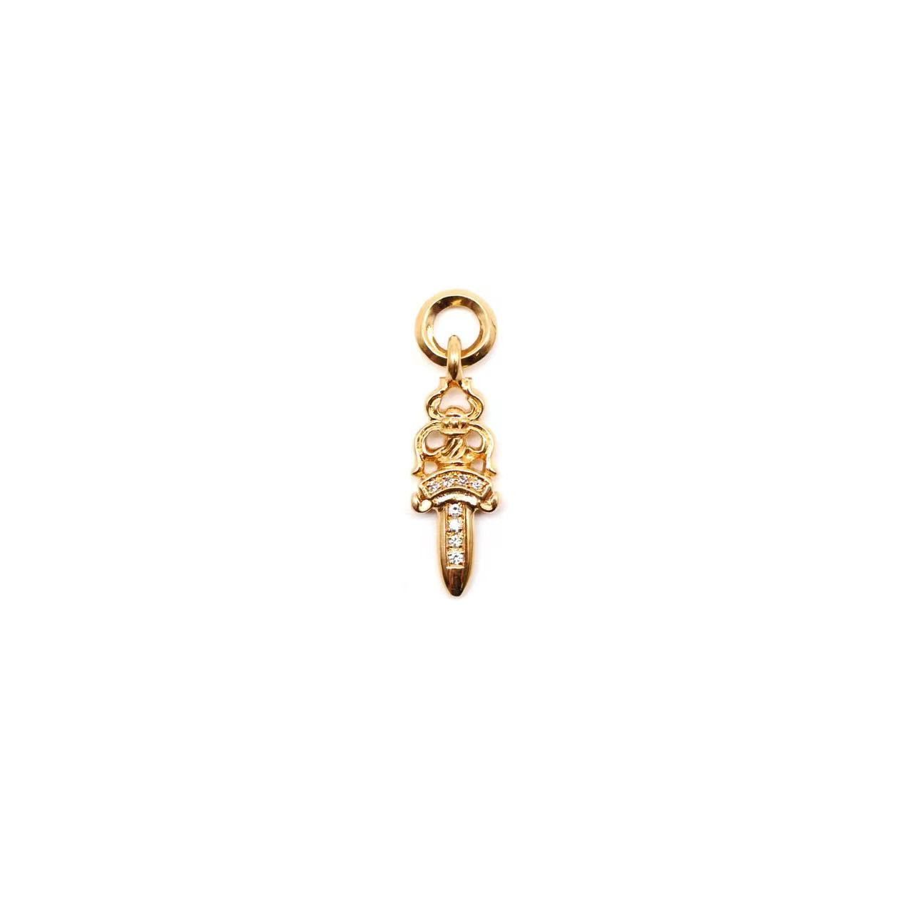 Chrome Hearts Chrome Hearts 22K Gold Diamonds Dagger Pendant Size Large ...