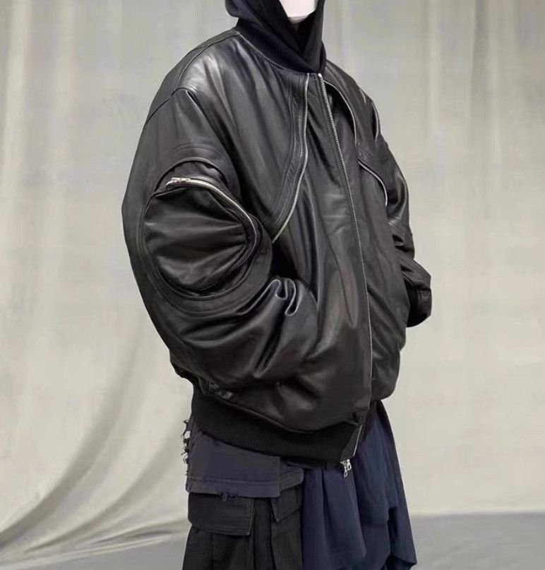 Japanese Brand × Streetwear × Vintage Retro round arm arc zipper jacket ...