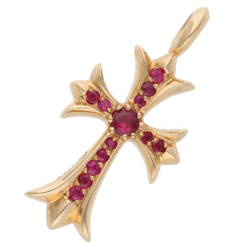 Chrome Hearts PAVE Ruby/Gold Necklace Top 22K TNY CRSF P/RUB/Tiny Fat ...