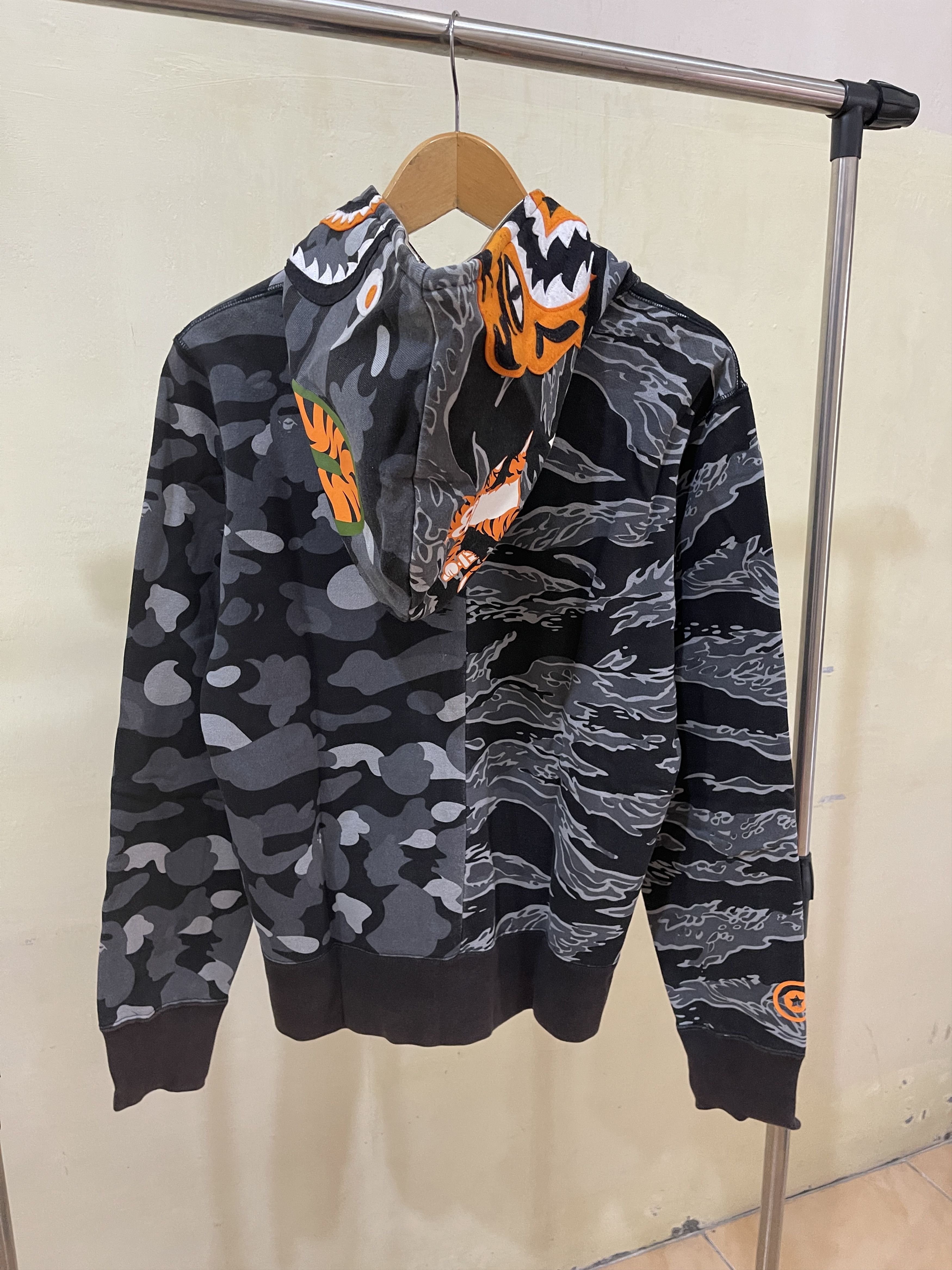 Bape × Undefeated Bape x Undefeated Tiger Shark Hoodie | Grailed