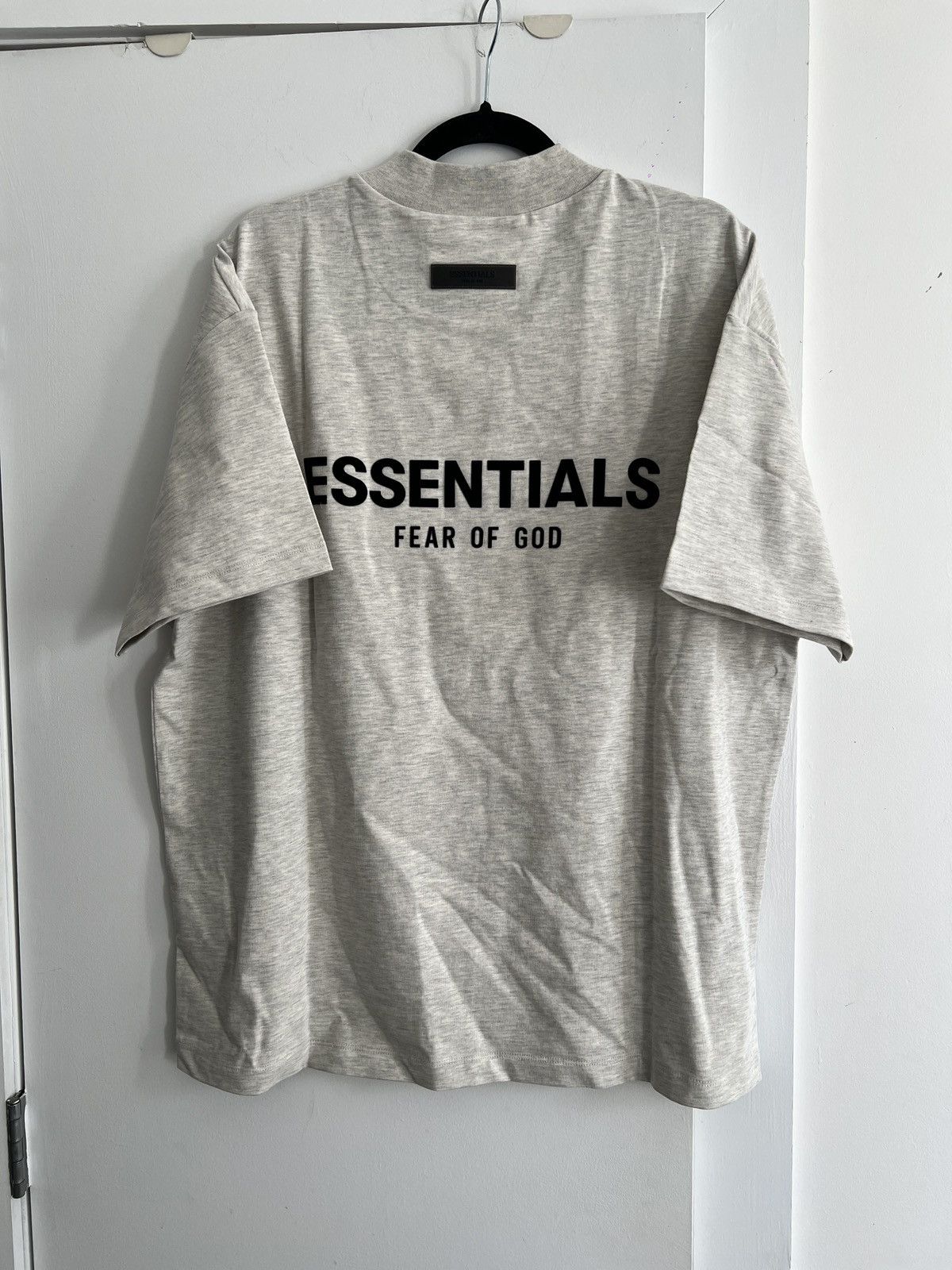 Essentials × Fear of God Essentials fear of god light grey tshirt tee ...