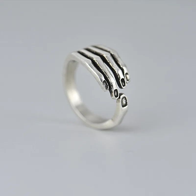 Jewelry × Streetwear × Vintage Hand Finger Ring Art Silver Anatomy ...