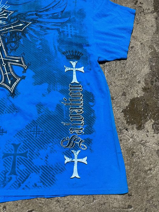 Vintage Crazy Y2K Affliction Style Skull Cross Punk Goth Skater Tee ...