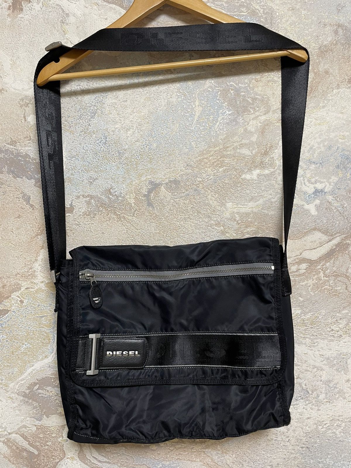 Diesel × Streetwear × Vintage Diesel Messenger Sling Bag Nylon Metal ...