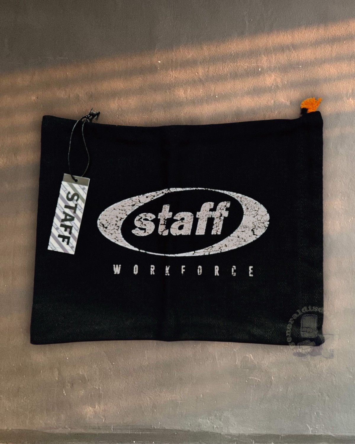 G59 Records × STAFF WORKFORCE STAFF WORKFORCE DUST BAG drawstring ...