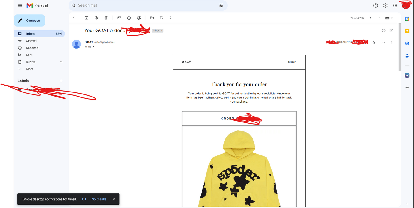 Spider Worldwide Sp5der Beluga Gold L + Receipt | Grailed